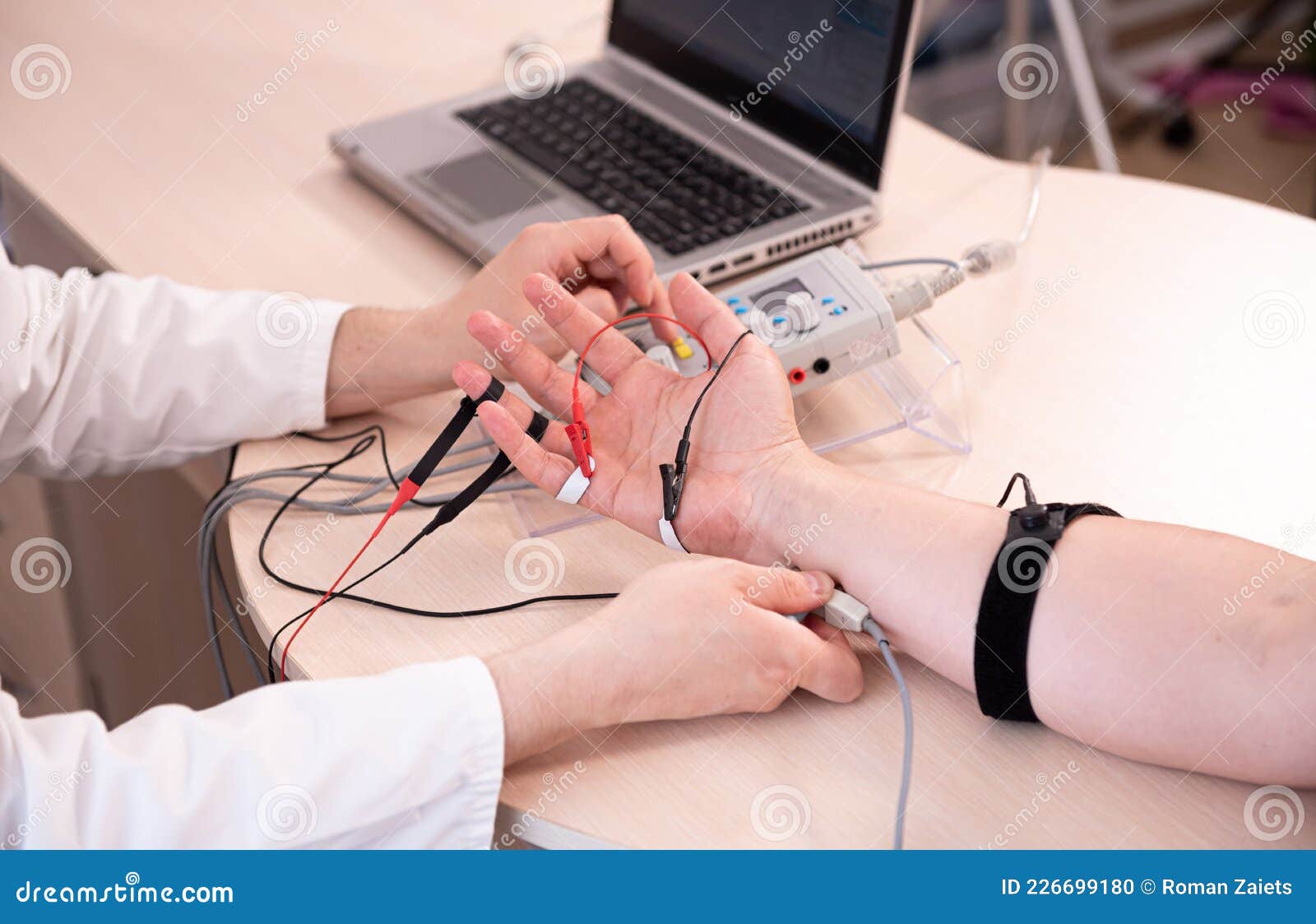 Patient Nerves Testing Using Electromyography at Medical Center Stock ...