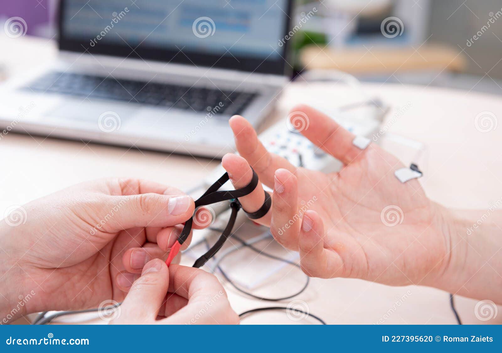 Patient Nerves Testing Using Electromyography At Medical Center Stock ...