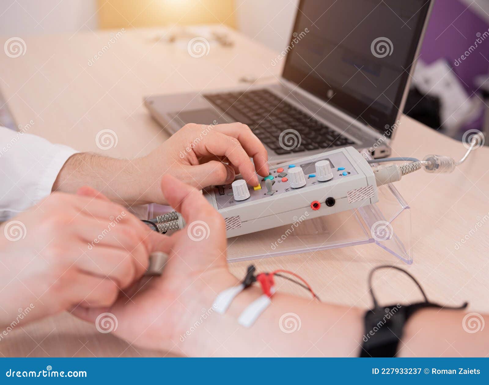 Patient Nerves Testing Using Electromyography at Medical Center Stock ...