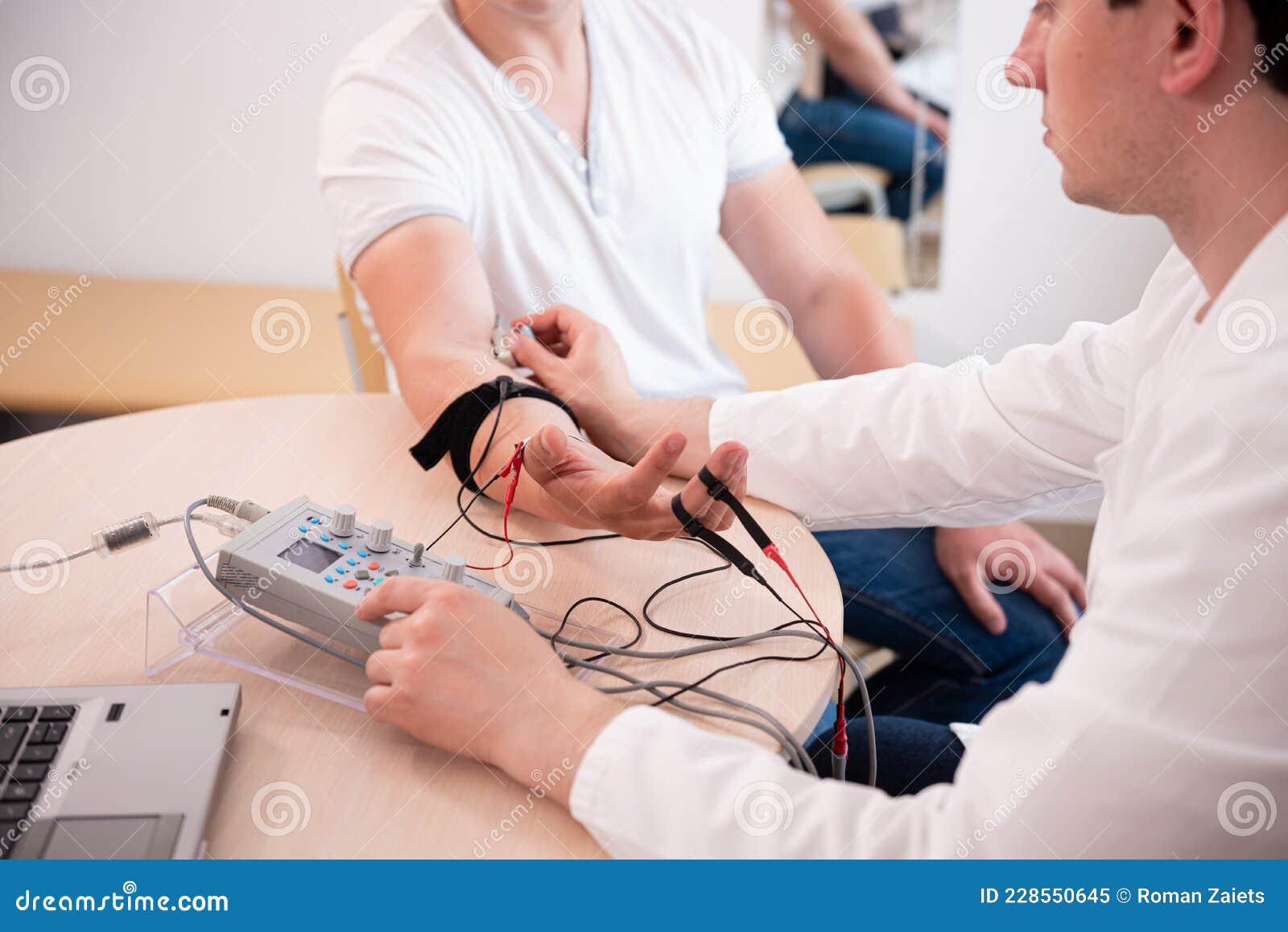 Patient Nerves Testing Using Electromyography at Medical Center Stock ...