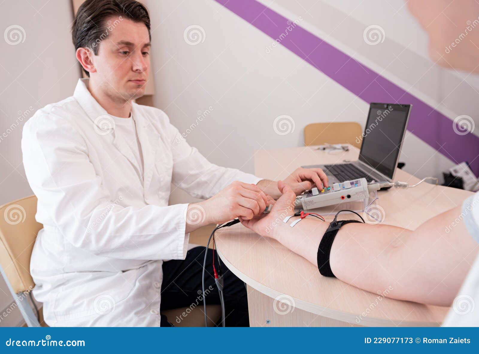 Patient Nerves Testing Using Electromyography at Medical Center Stock ...