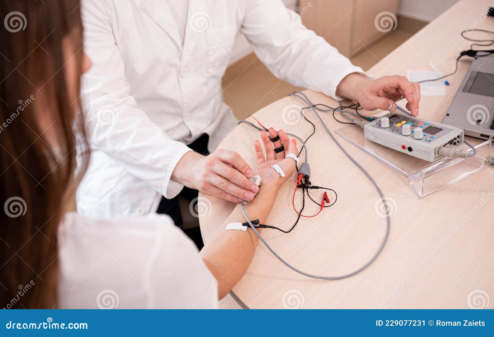 Patient Nerves Testing Using Electromyography at Medical Center Stock ...