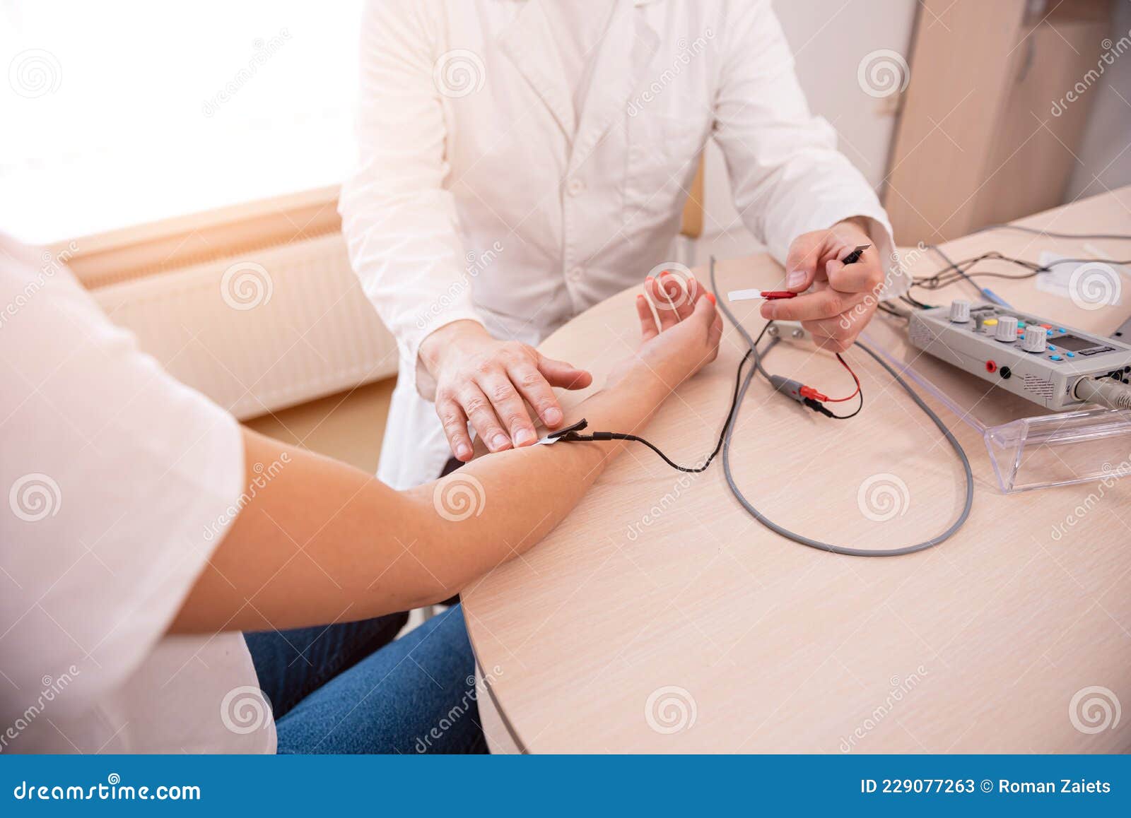 Patient Nerves Testing Using Electromyography at Medical Center Stock ...