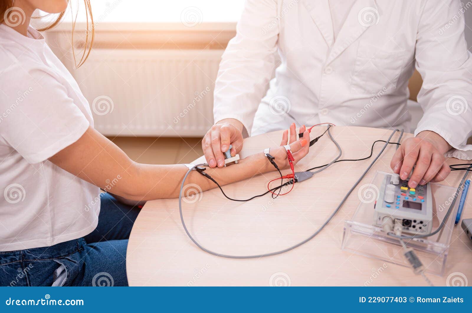 Patient Nerves Testing Using Electromyography at Medical Center Stock ...