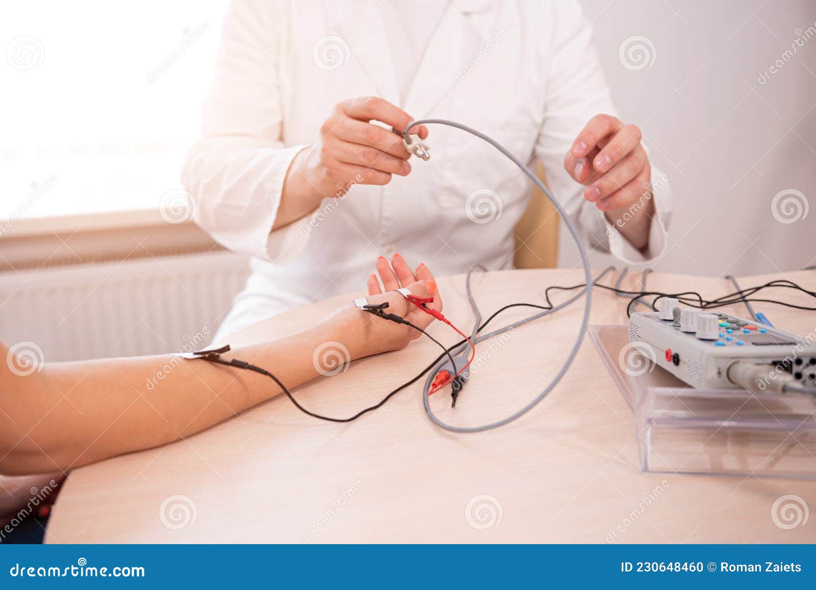 Patient Nerves Testing Using Electromyography at Medical Center Stock ...