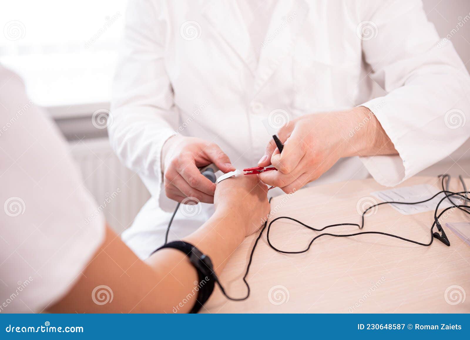 Patient Nerves Testing Using Electromyography at Medical Center Stock ...