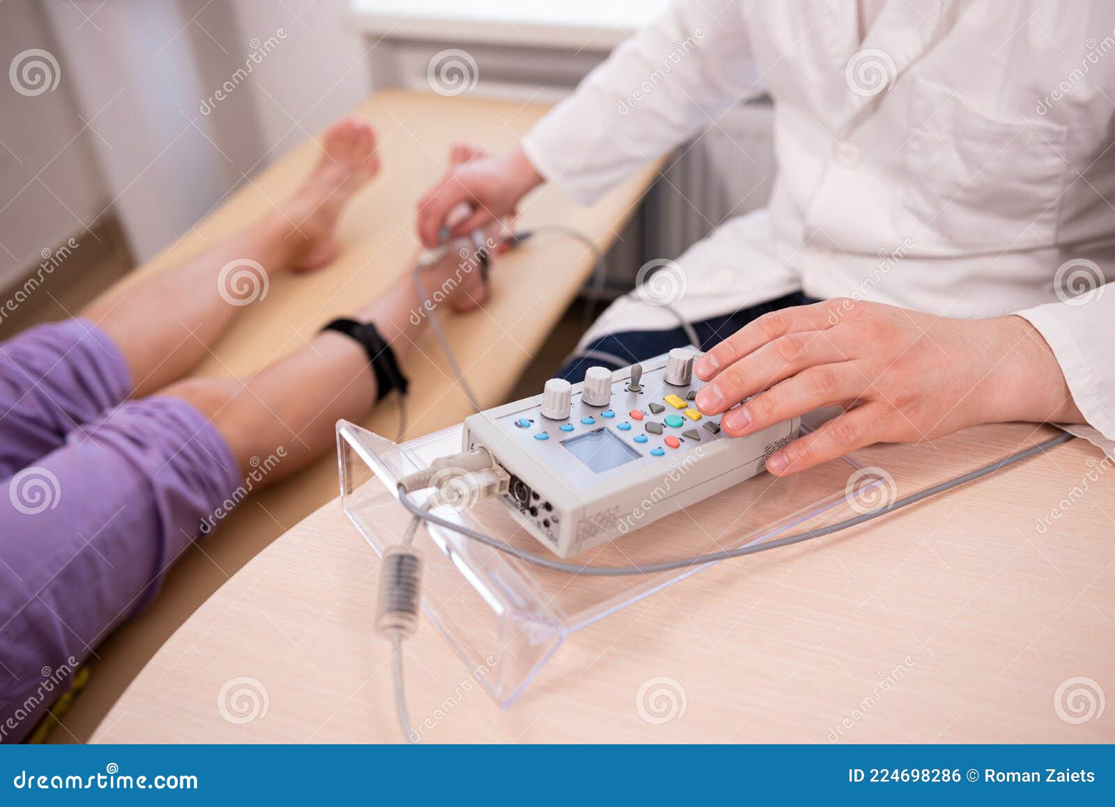 Patient Nerves Testing Using Electromyography at Medical Center Stock ...