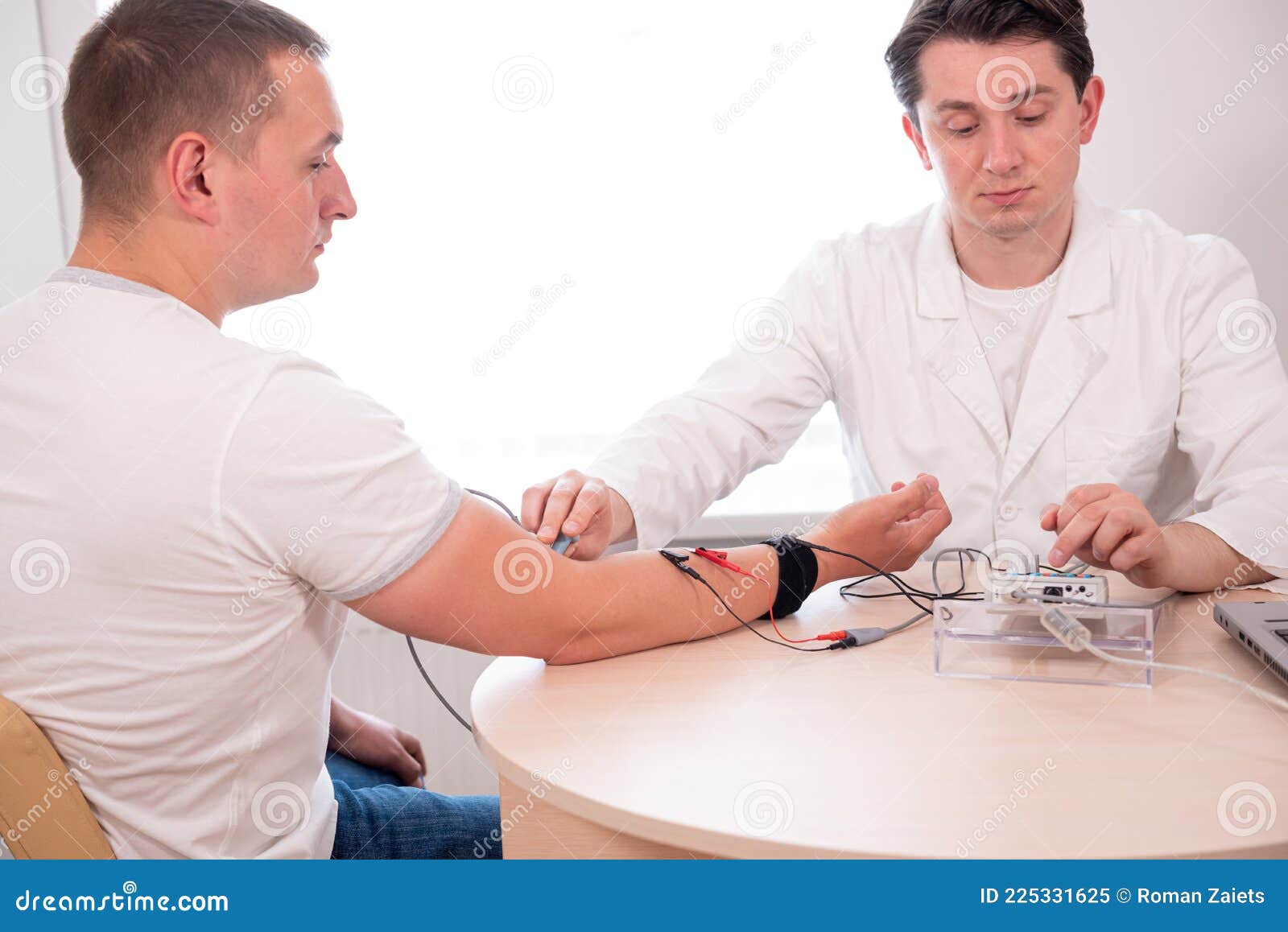 Patient Nerves Testing Using Electromyography At Medical Center Stock ...