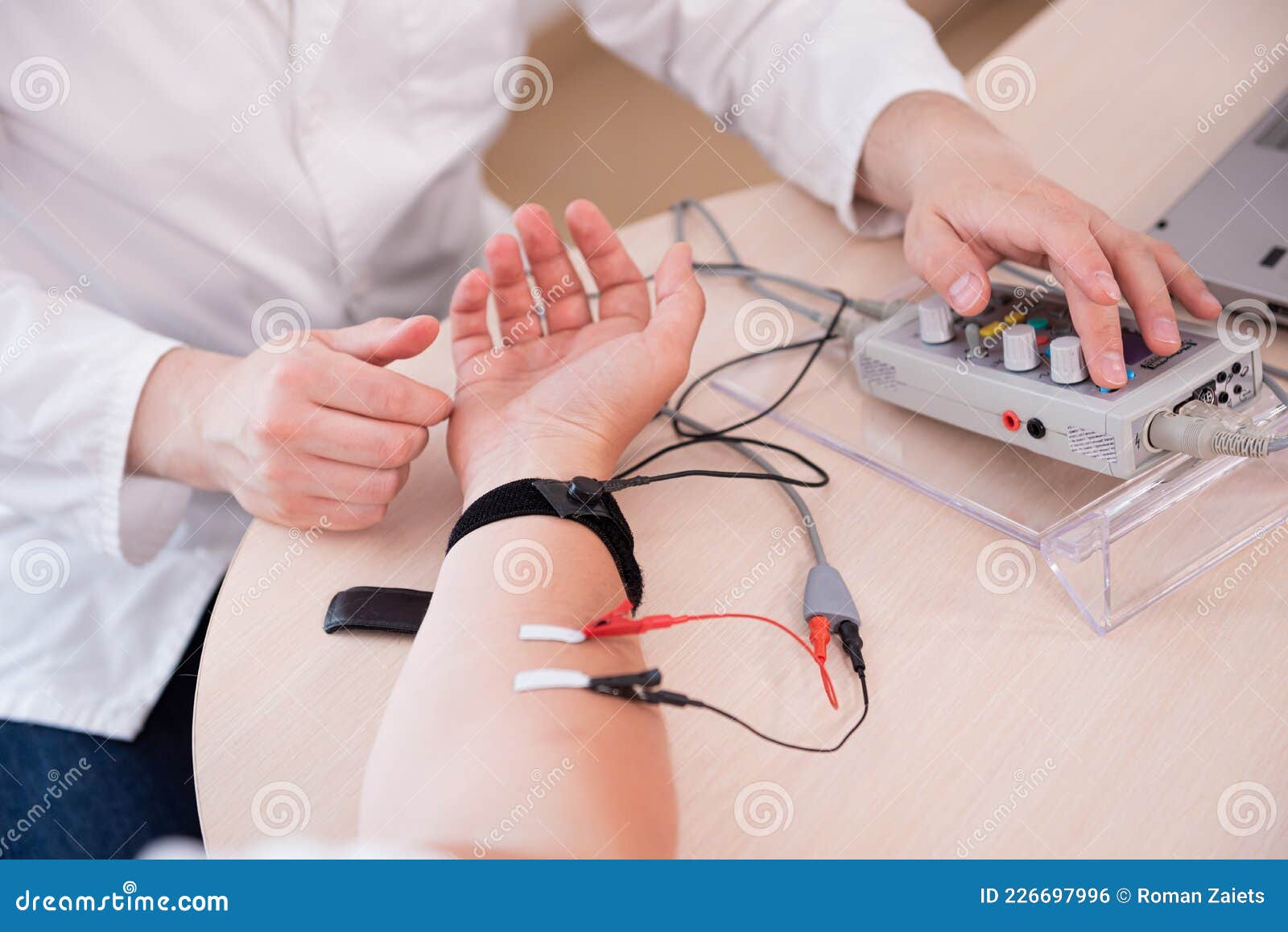 Patient Nerves Testing Using Electromyography At Medical Center Royalty ...