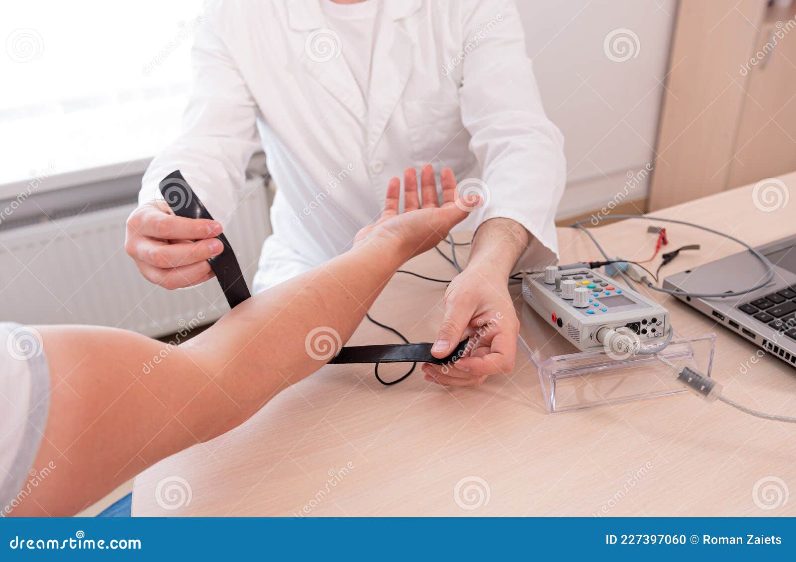 Patient Nerves Testing Using Electromyography At Medical Center Stock ...