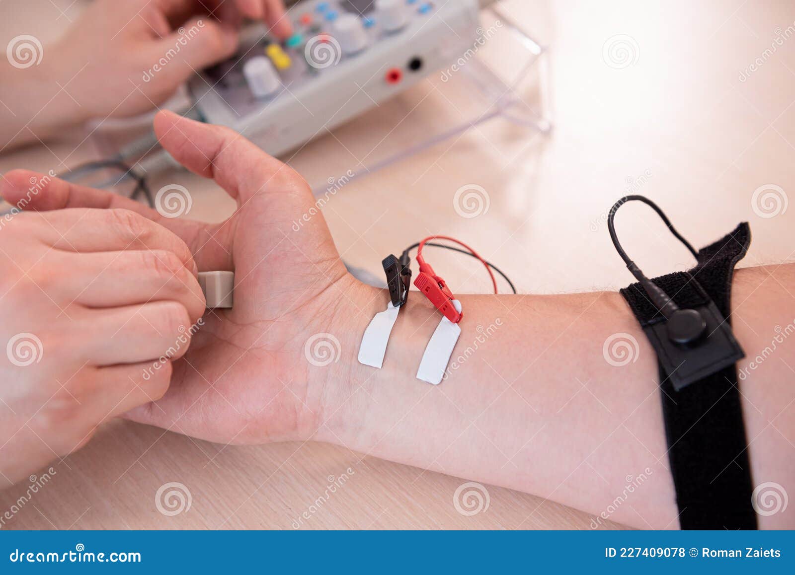 Patient Nerves Testing Using Electromyography at Medical Center Stock ...