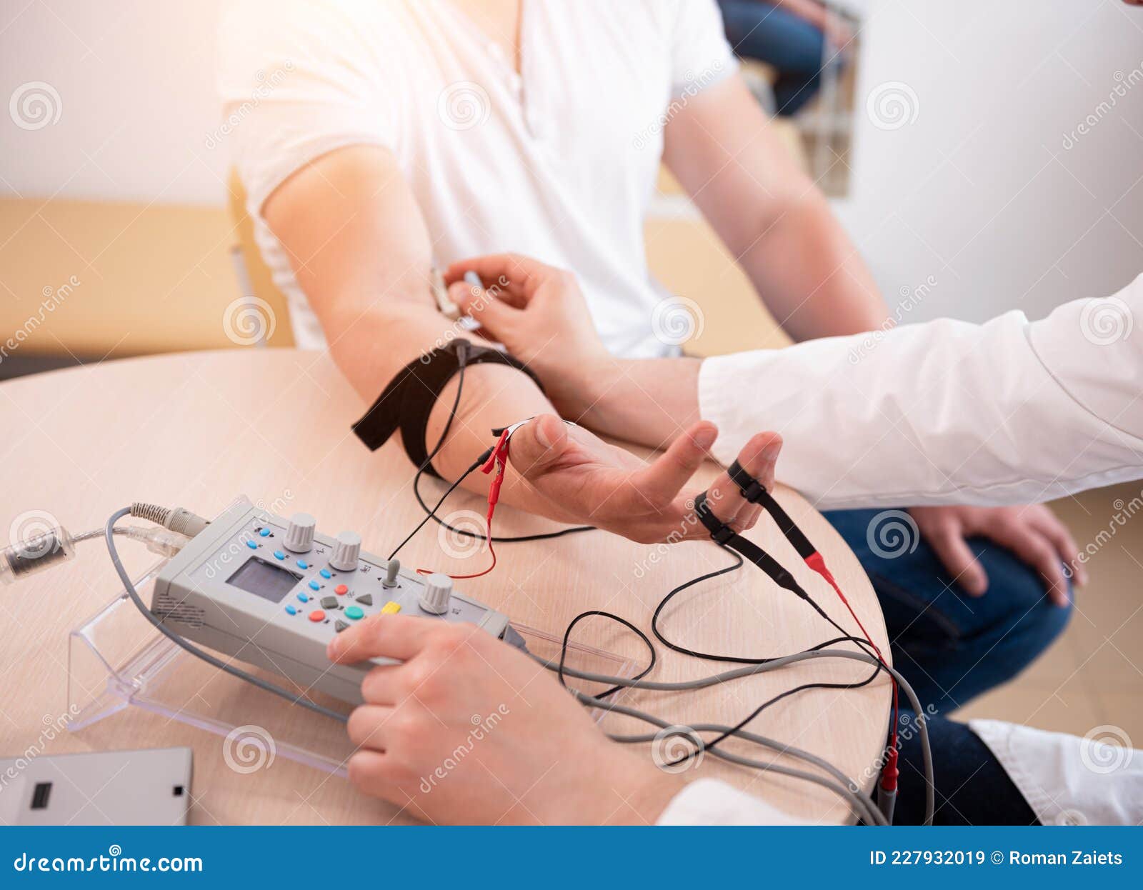 Patient Nerves Testing Using Electromyography at Medical Center Stock ...