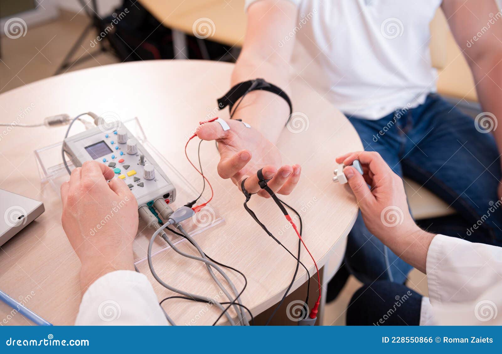 Patient Nerves Testing Using Electromyography at Medical Center Stock ...