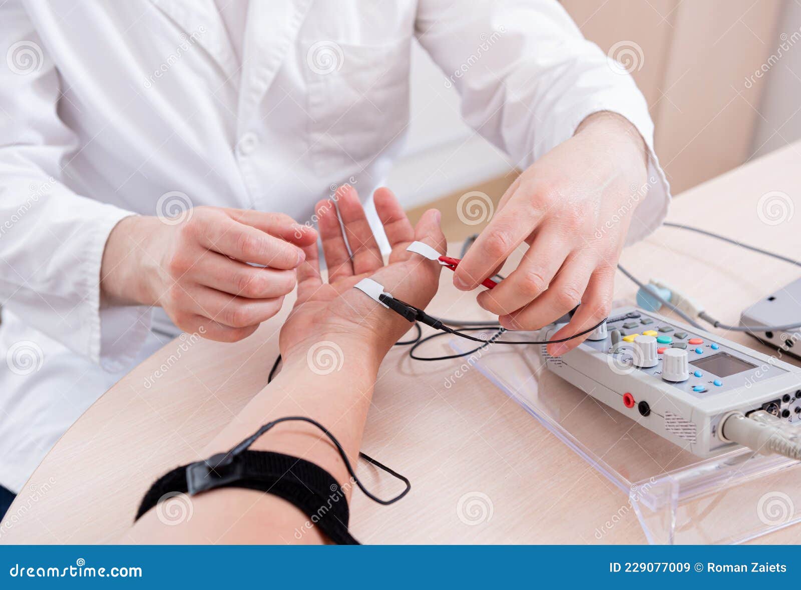 Patient Nerves Testing Using Electromyography at Medical Center Stock ...