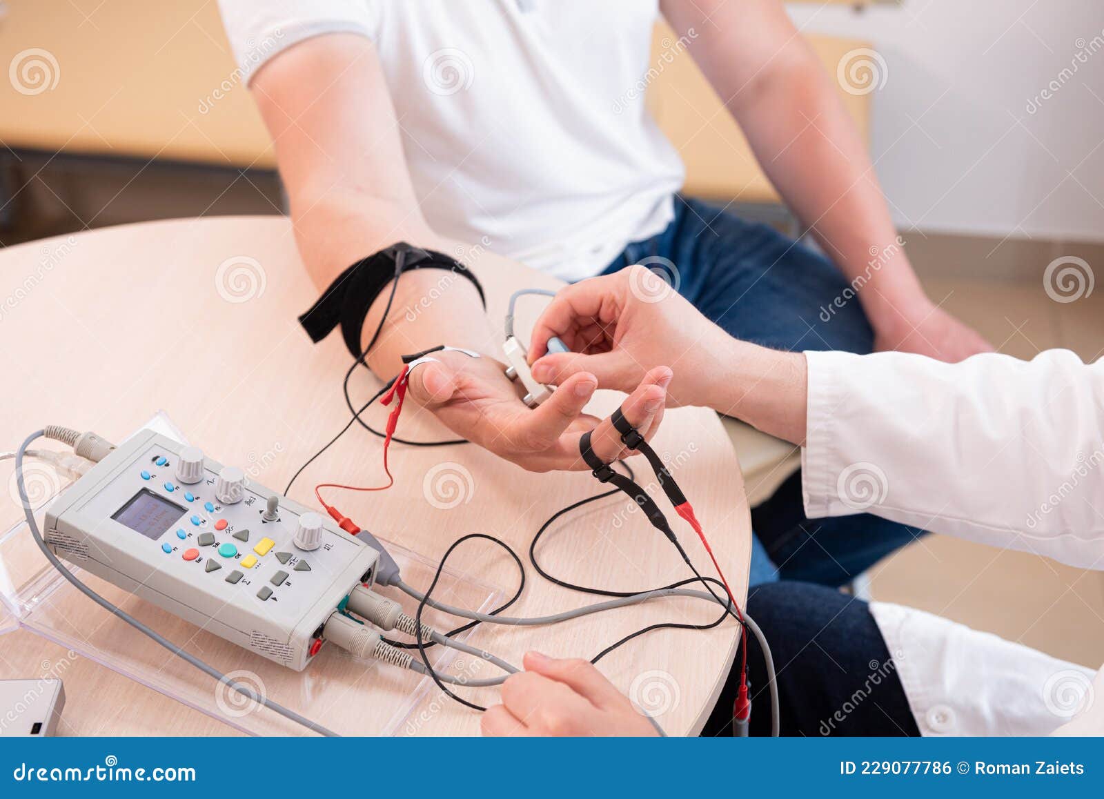 Patient Nerves Testing Using Electromyography at Medical Center Stock ...