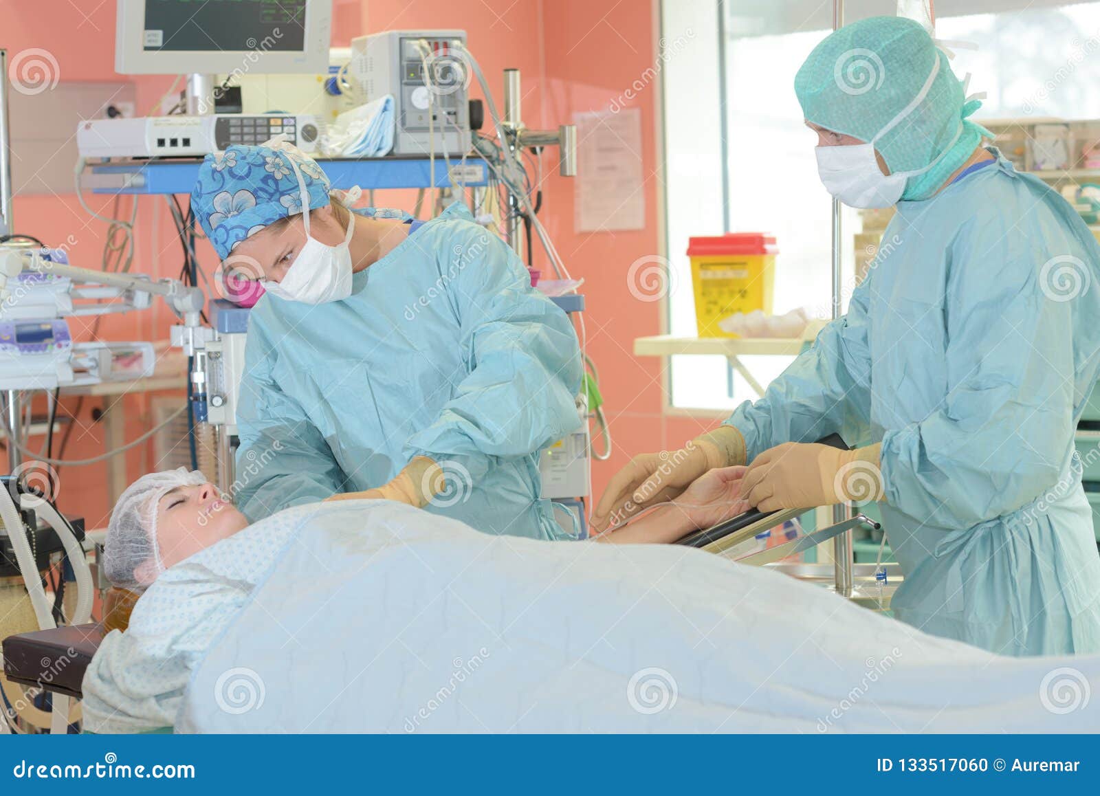 Patient in Operating Theatre Stock Photo - Image of disease, healthcare ...