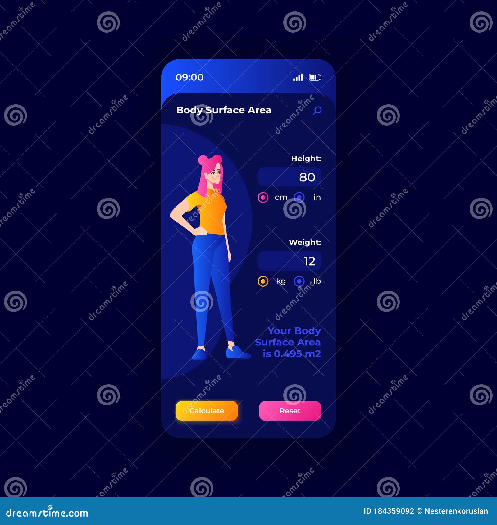 Patient Parameters Calculation Smartphone Interface Vector Template ... Patient Parameters Calculation Smartphone Interface Vector Template ...