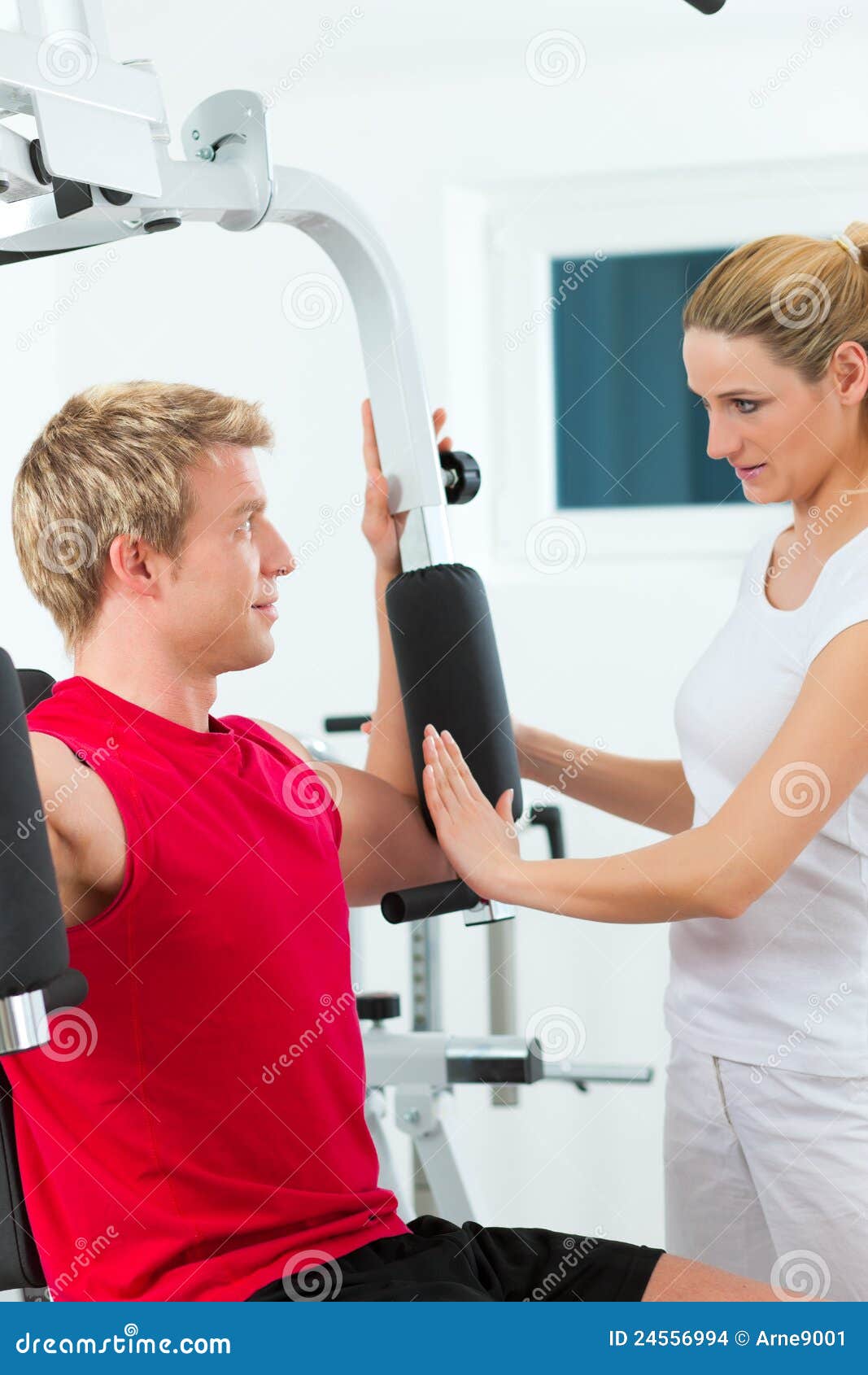 Patient at the Physiotherapy Doing Exercises Stock Photo - Image of ...