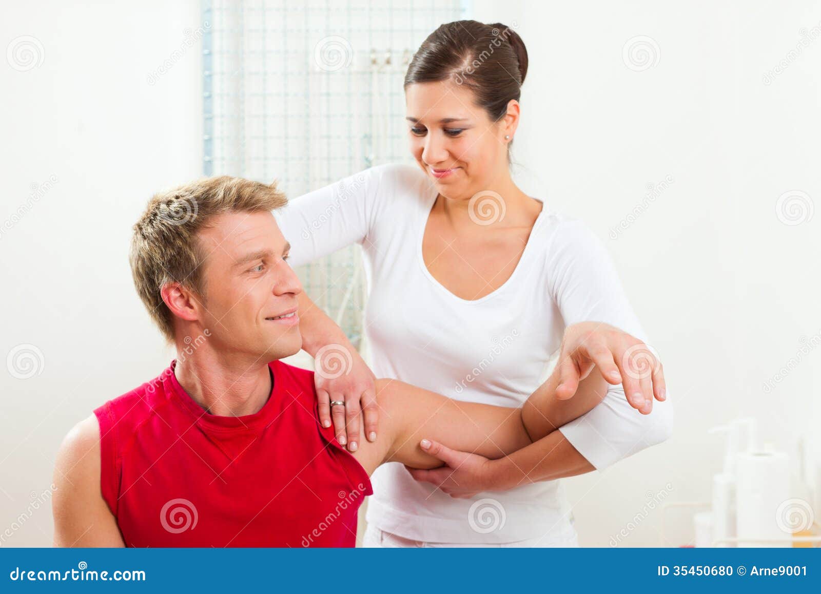 Patient at the Physiotherapy Doing Physical Therapy Stock Photo - Image ...