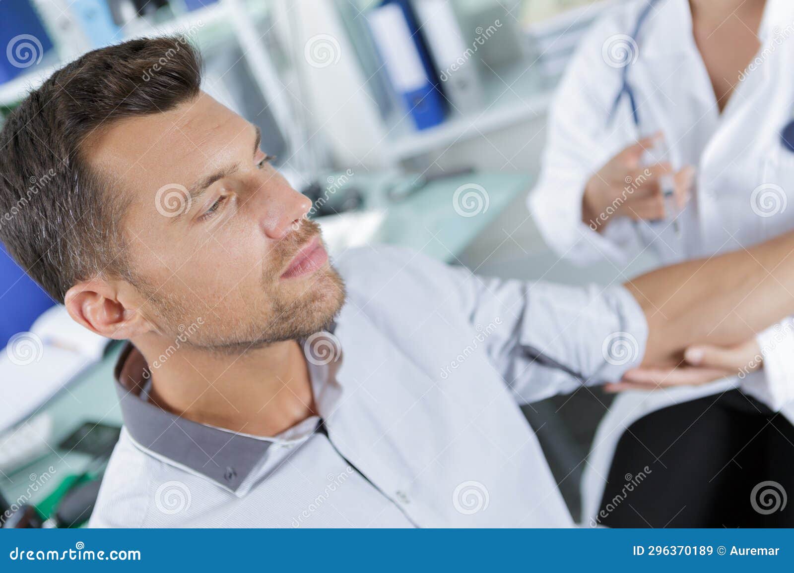 Patient Ready for Injection Stock Image - Image of medical, pain: 296370189