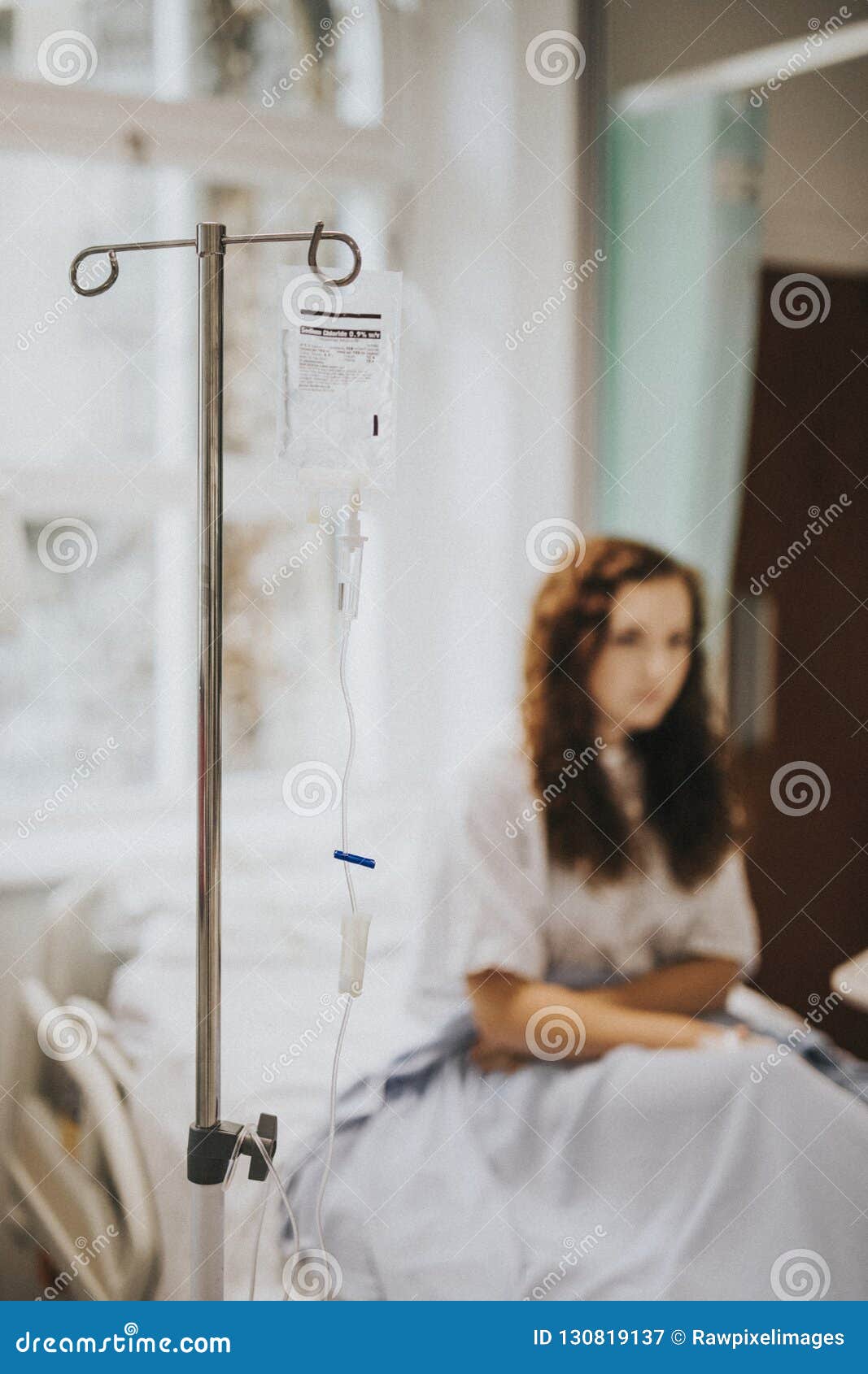 Patient Receiving a Drip through an IV Stock Image - Image of ...
