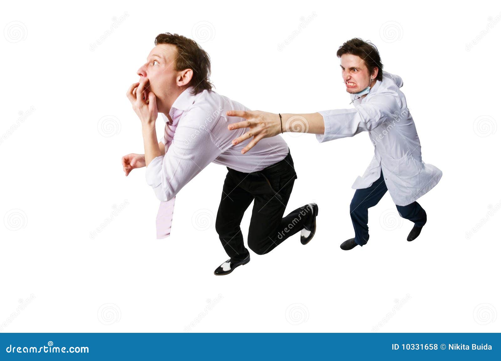 Patient Running Away from a Doctor Stock Photo - Image of running ...