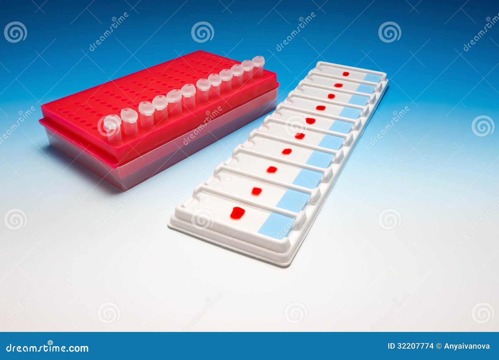 Patient Samples on Blue Background Stock Photo - Image of molecular ...