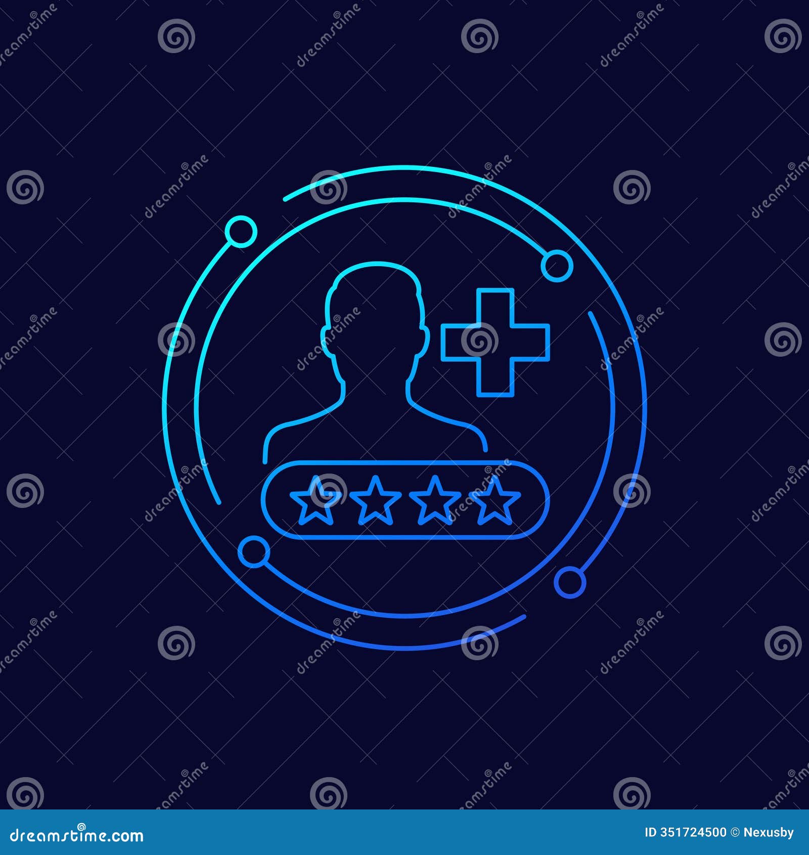 Patient Satisfaction Icon in Linear Design Stock Vector - Illustration ...