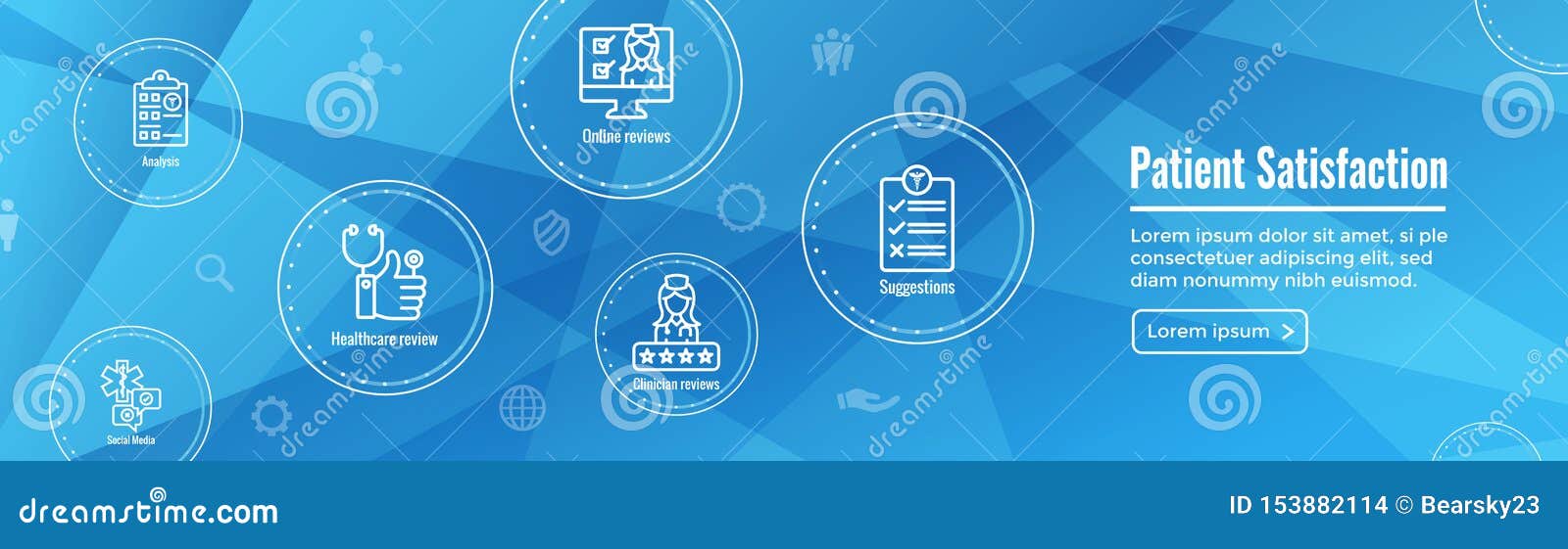 Patient Satisfaction Icon Set & Web Header Banner Stock Vector ...