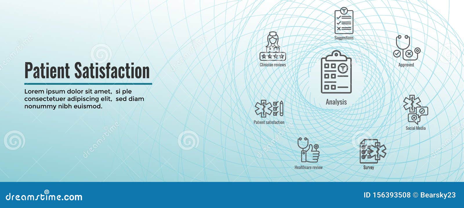 Patient Satisfaction Icon Set & Web Header Banner Stock Vector ...