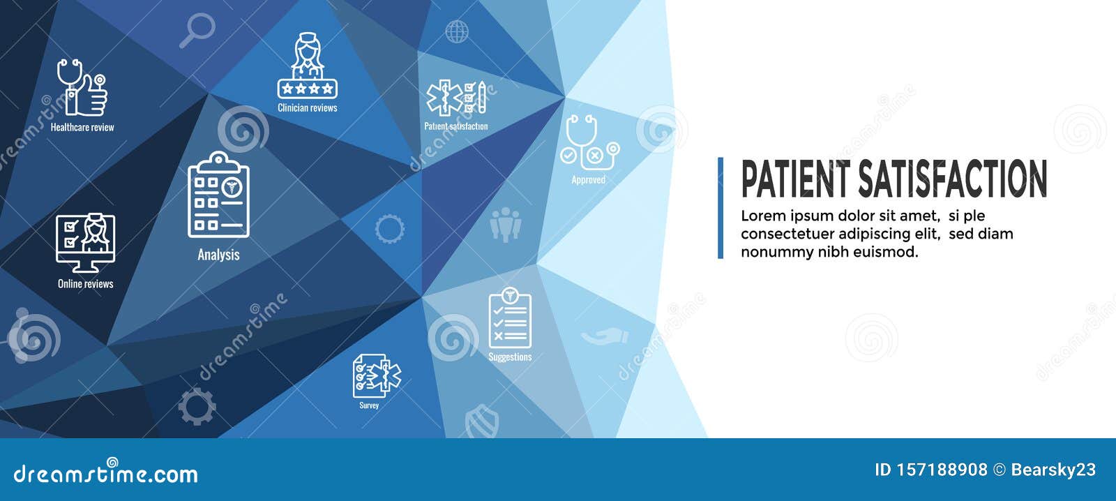 Patient Satisfaction Icon Set & Web Header Banner Stock Vector ...