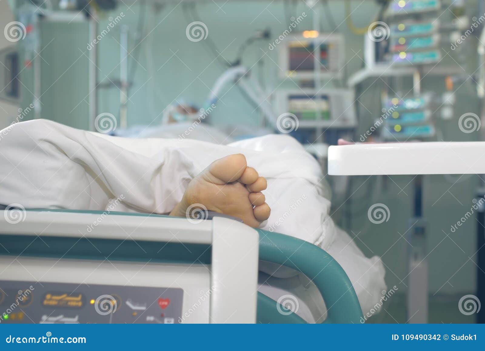 Patient in Serious Condition Connected To the Life Support Devices ...