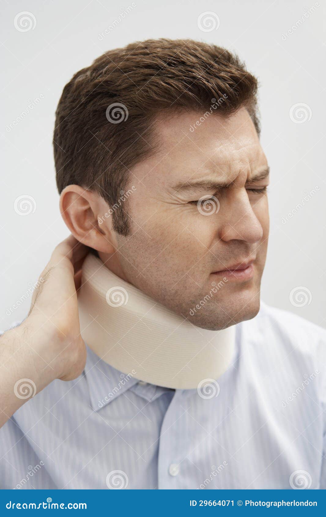 Patient with Severe Neck Pain Stock Image - Image of expressive ...