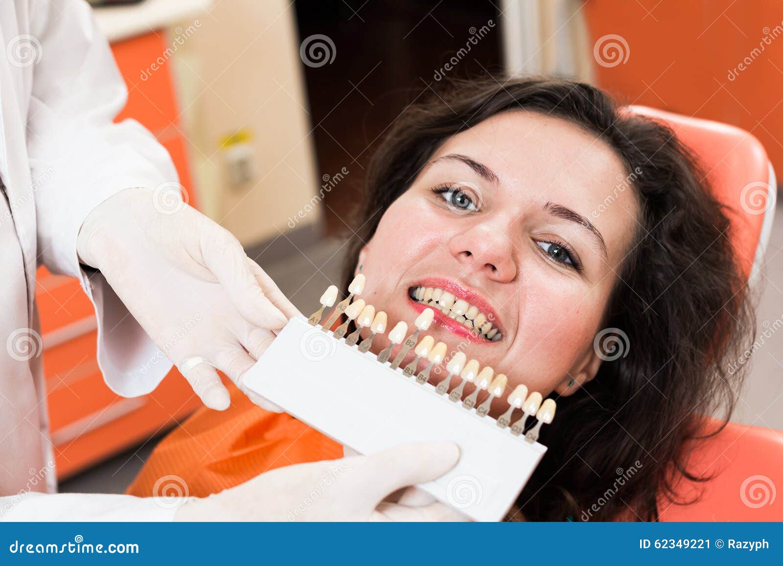 Patient and shade guide stock image. Image of ceramic - 62349221