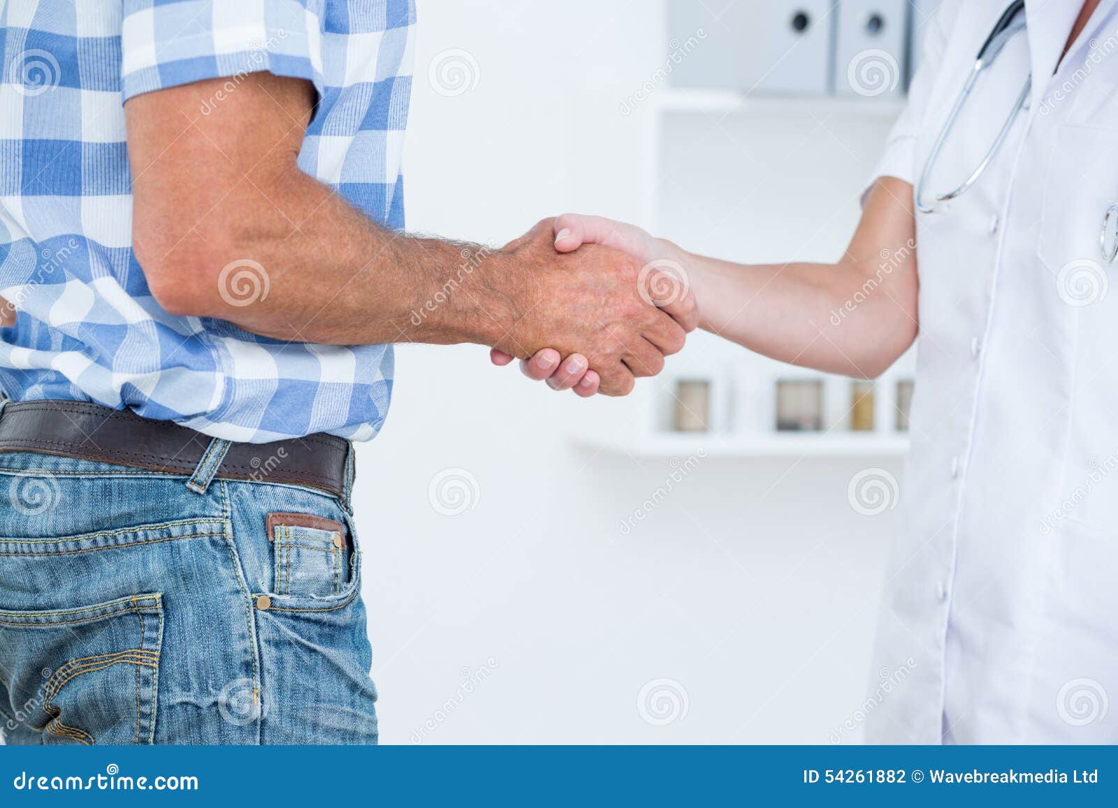 Patient Shaking Hands with Doctor Stock Photo - Image of male, doctor ...