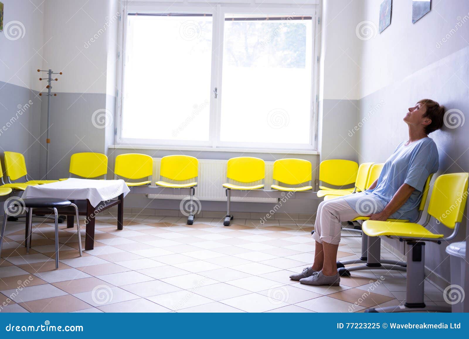 Patient Sitting In A Waiting Room Stock Image Image Of Alone