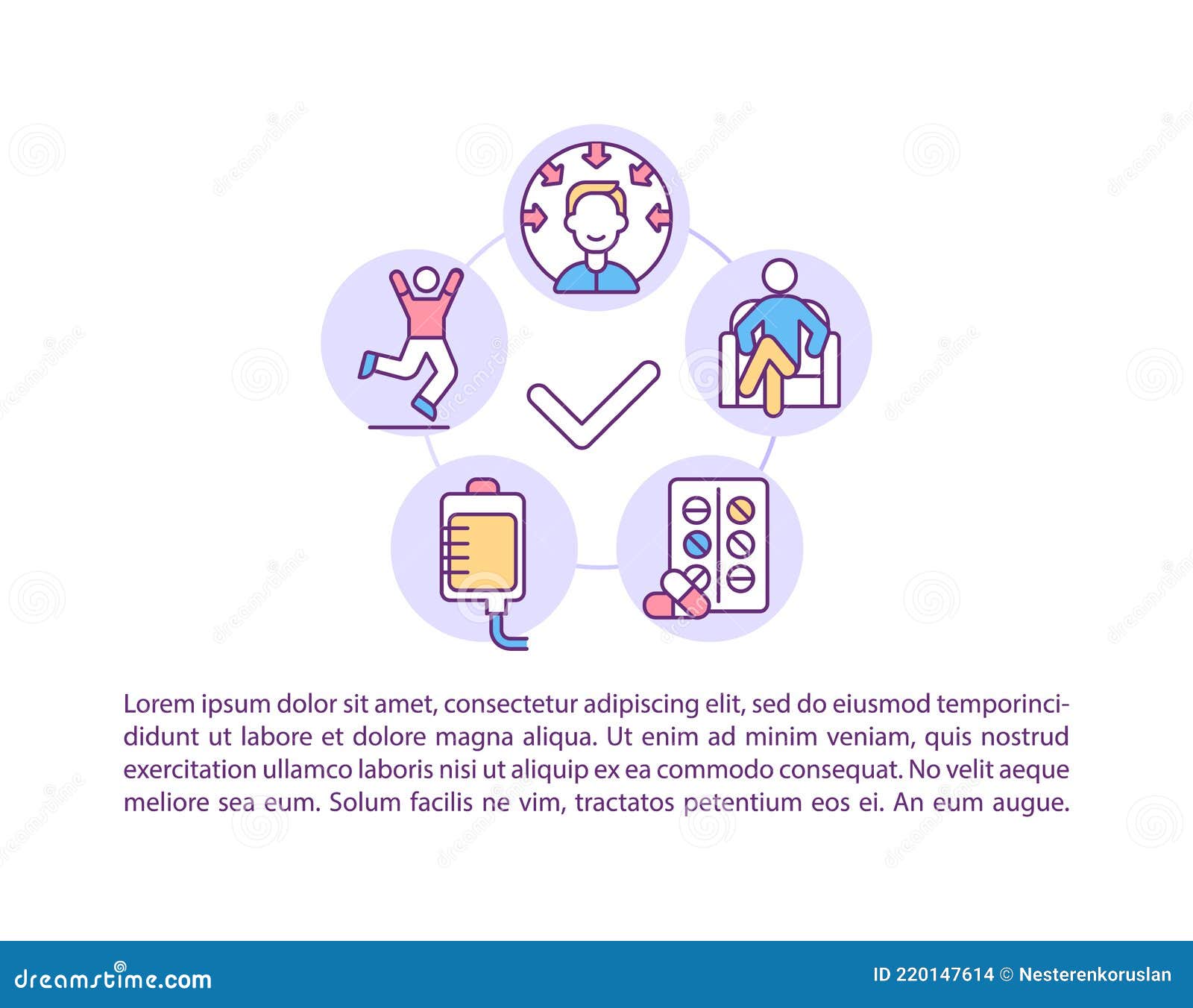 Patient Stabilization Concept Line Icons with Text Stock Vector ...