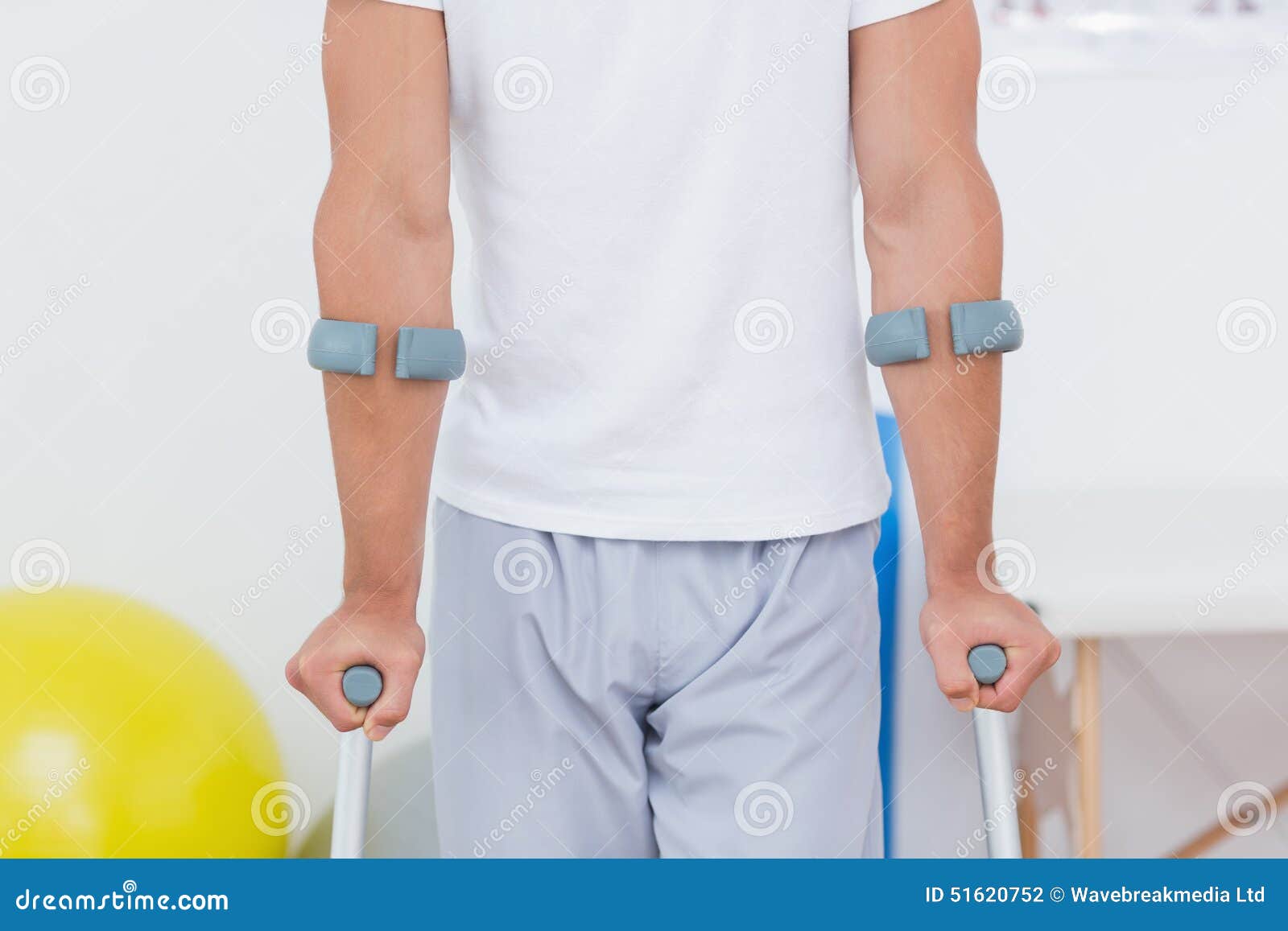 Patient Standing with Crutch Stock Photo - Image of health, active ...