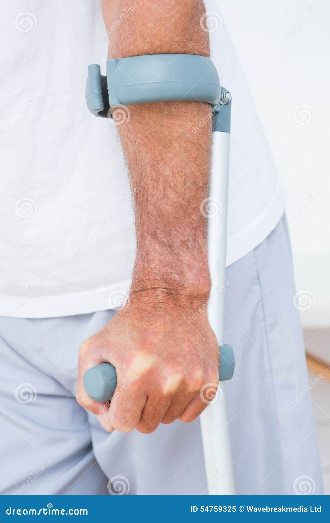 Patient Standing with Crutch Stock Image - Image of physical, treatment ...