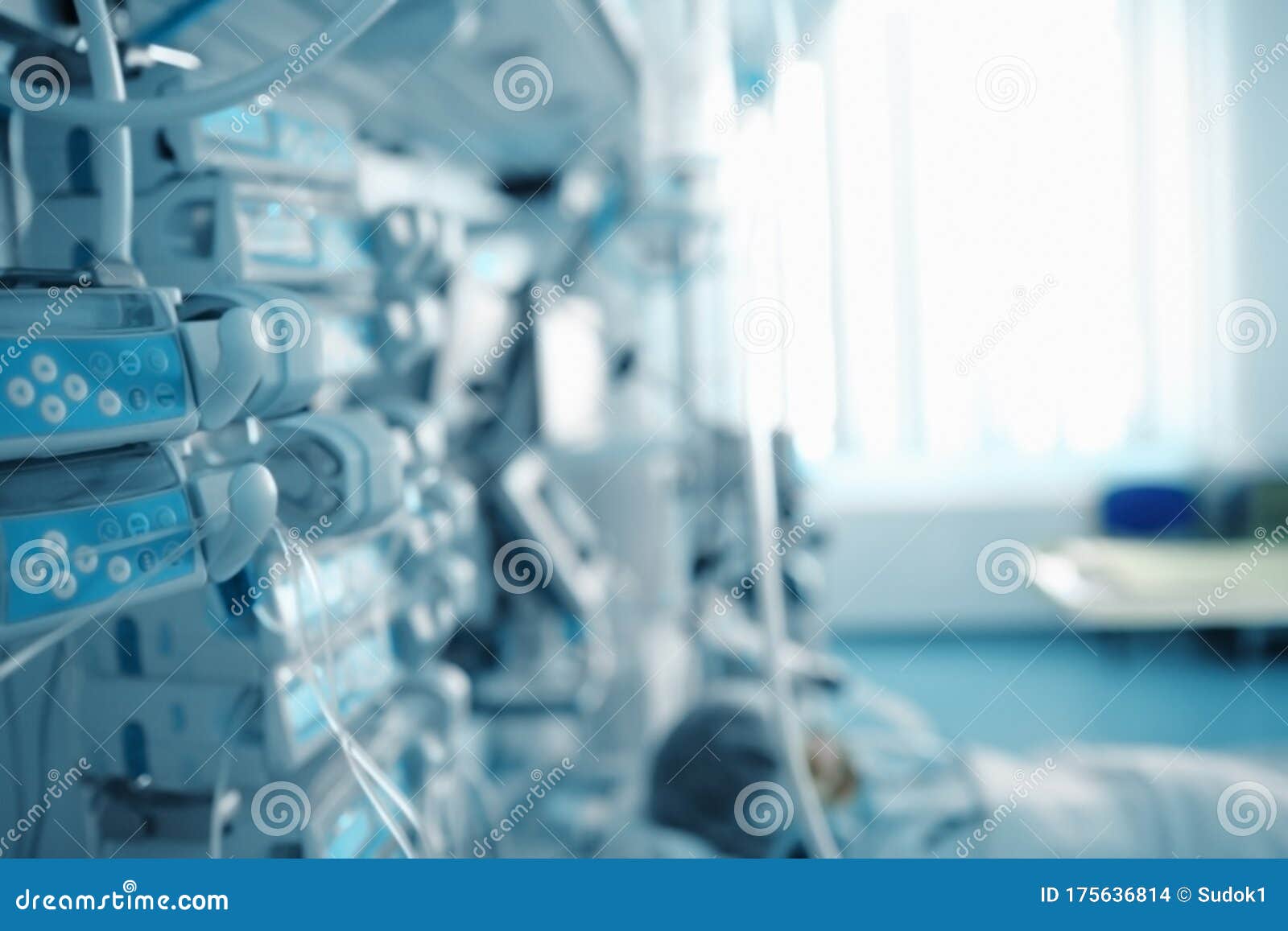 Patient after Surgery in the Advanced Equipped ICU, Unfocused ...