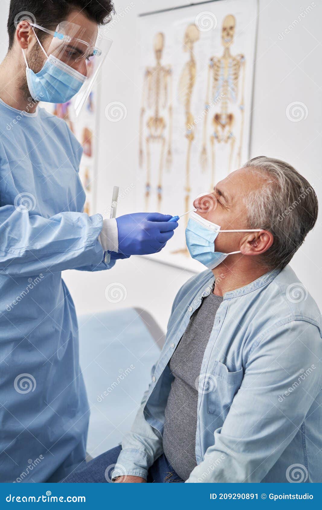 Vertical Image of Patient during Taking Sample for Coronavirus Testing ...