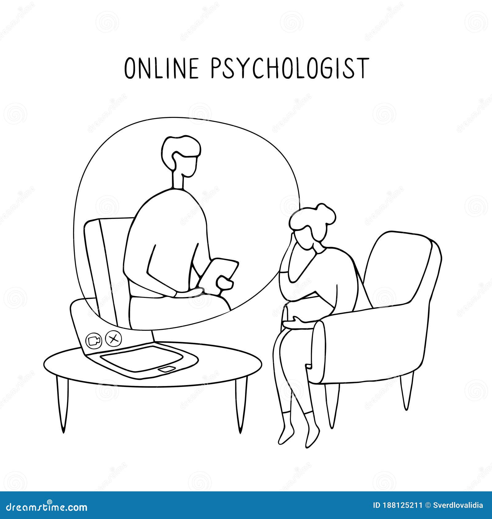 Patient Talking To Psychologist Psychotherapy Counseling Online