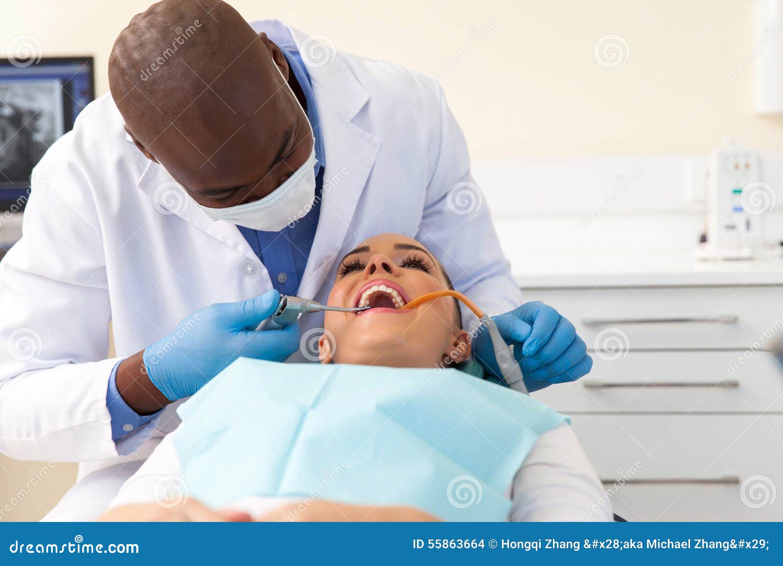 Patient Teeth Cleaned Hygienist Stock Photo - Image of dental ...