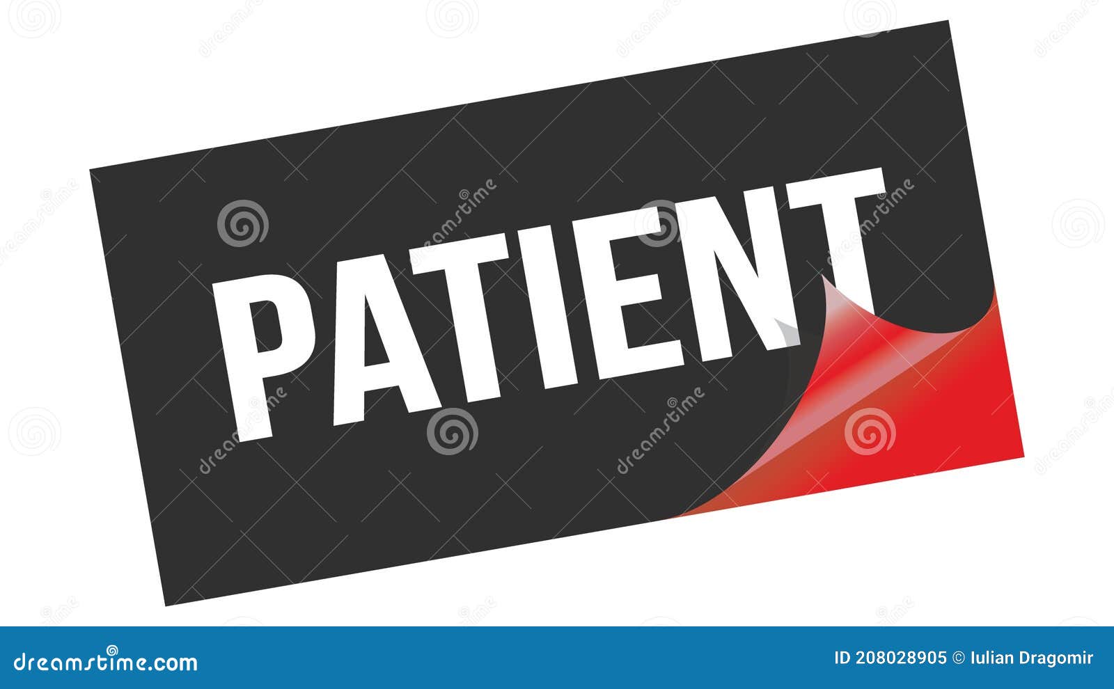 PATIENT Text on Black Red Sticker Stamp Stock Illustration ...