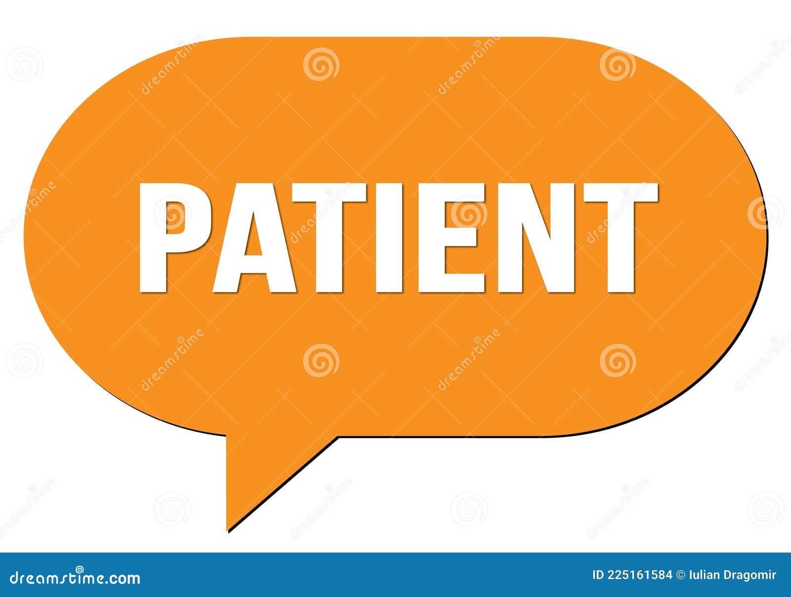 PATIENT Text Written in an Orange Speech Bubble Stock Illustration ...