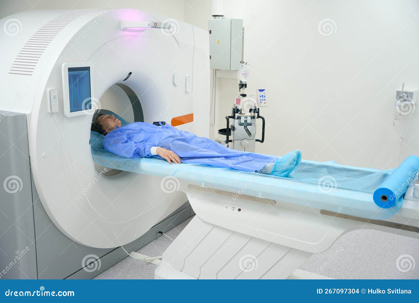 Patient Undergoes an MRI Diagnostic Procedure Using Modern Equipment ...