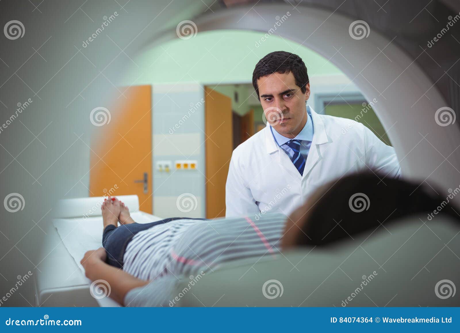 Patient Undergoing CT Scan Test Stock Photo - Image of practitioner ...