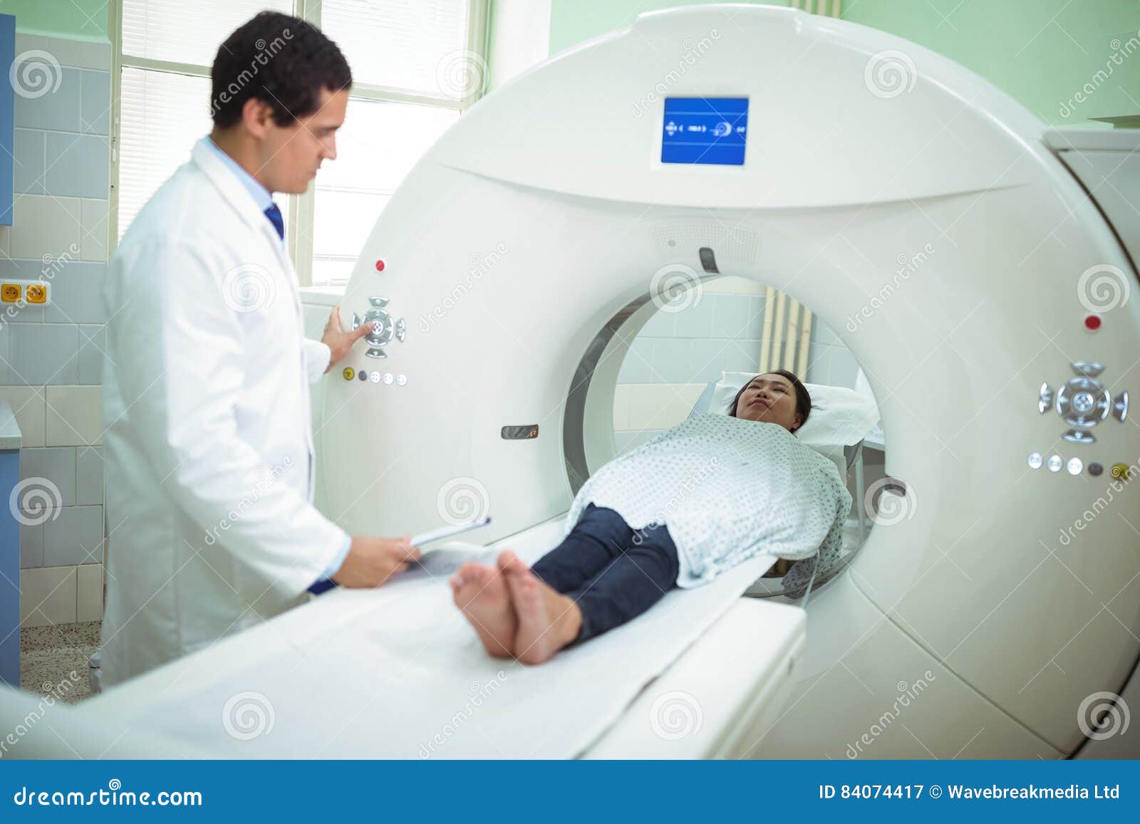 Patient Undergoing CT Scan Test Stock Image - Image of hispanic ...