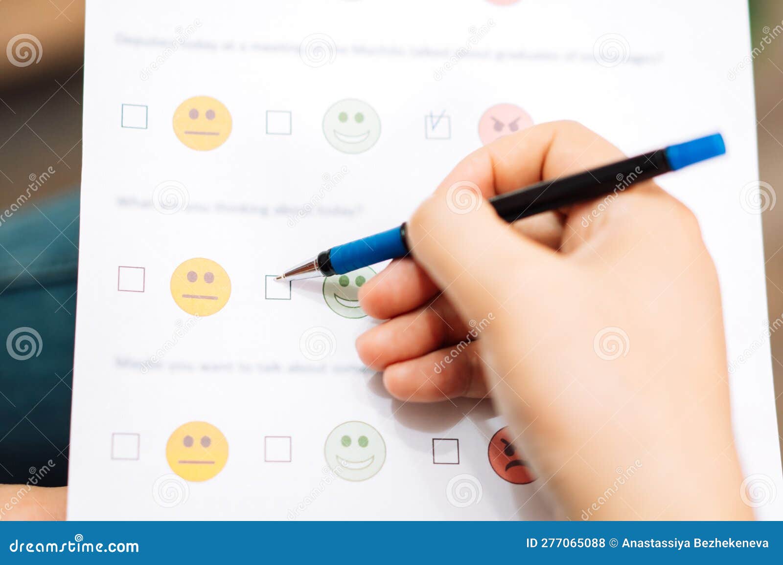 Patient Undergoing Psychological Test with Emoticons Stock Photo ...