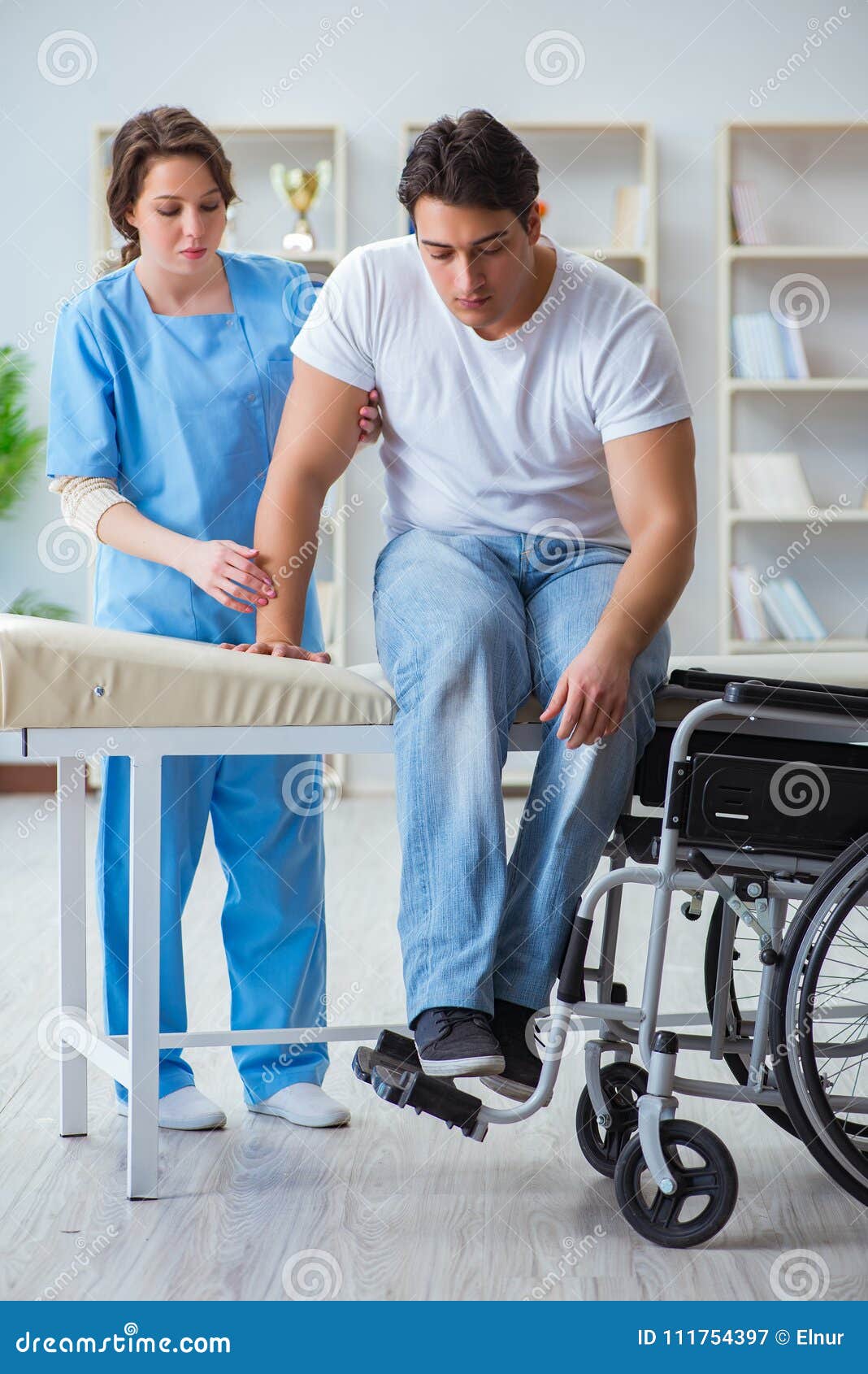 The Patient Undergoing Rehabilitation Recovery Programme with Doctor ...